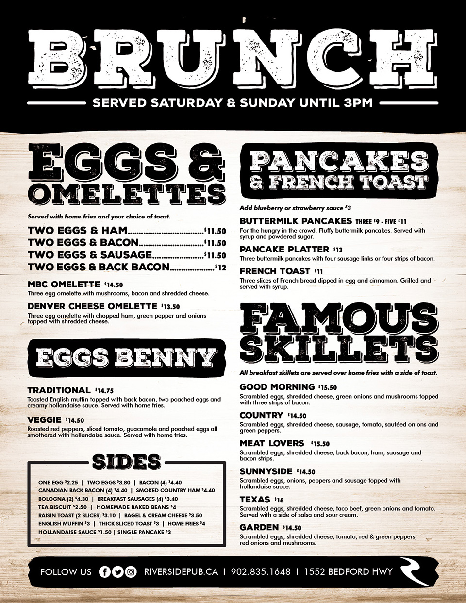 Brunch Menu - Riverside Pub & Eatery